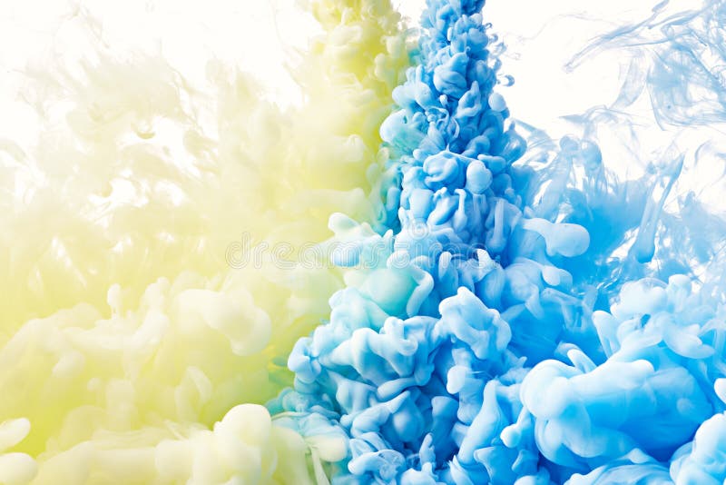 Yellow and Blue Mixed Paint Splash Texture Abstract Background Stock ...