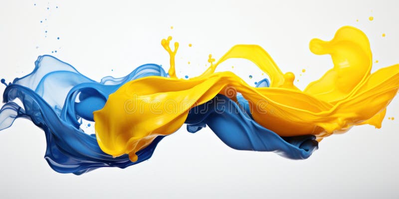 A Yellow and Blue Paint Splashing Stock Illustration - Illustration of ...