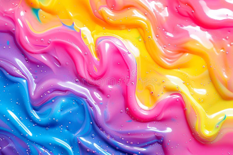 Yellow, Blue and Pink Sticky Slime Background Stock Illustration ...