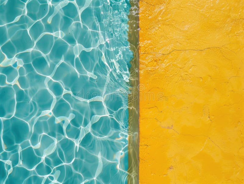 Yellow and Blue Pool Side by Side Stock Photo - Image of sunshine ...