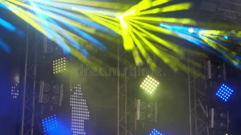 A Concert. Blue Big Balls Flying Around the Hall Stock Video - Video of ...