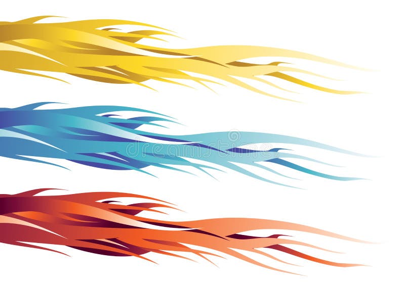 Yellow, Blue and Red Flames Stock Illustration - Illustration of blue ...