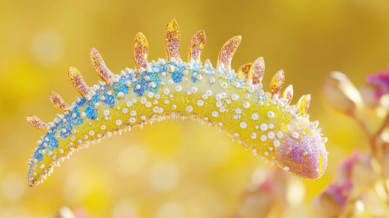 A Yellow and Blue Sea Slug with White Spots Stock Photo - Image of ...