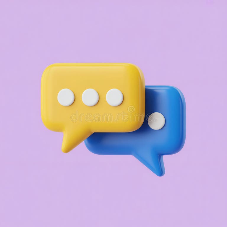 Yellow and Blue Speech Bubbles Communication Concept Dialogue ...