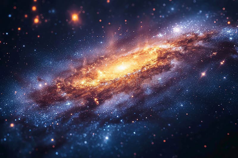 Yellow and Blue Spiral Galaxy Clusters in Space. Stock Photo - Image of ...