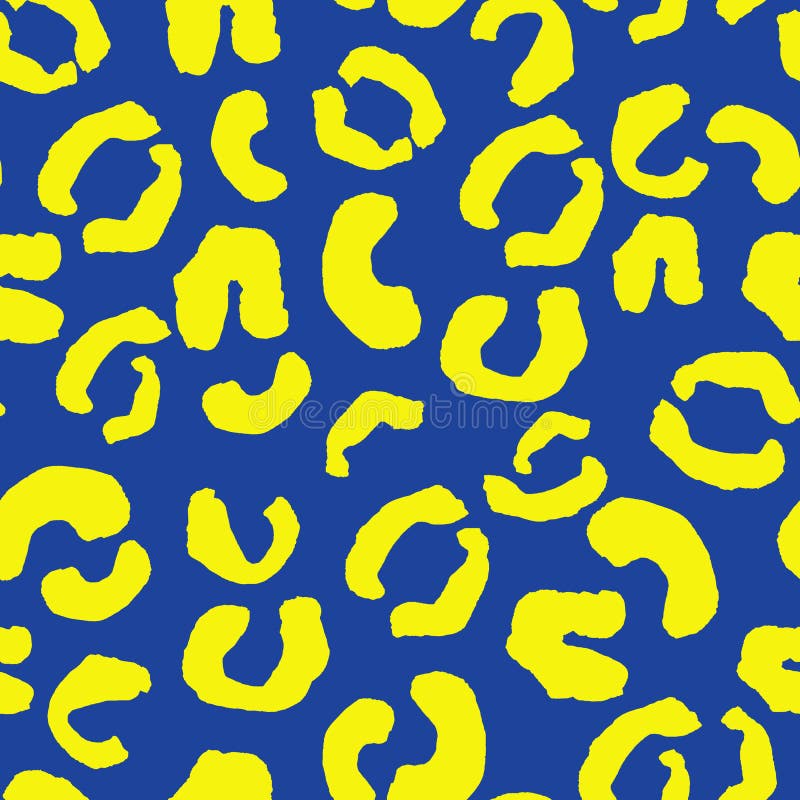 Yellow Blue Spots Leopard Seamless Pattern Stock Illustration ...