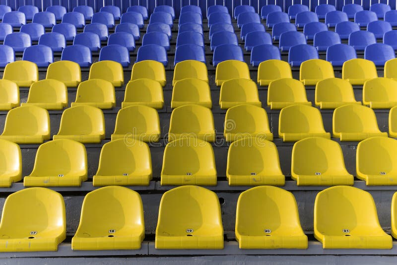 Blue stadium seats stock image. Image of arena, public - 35667745