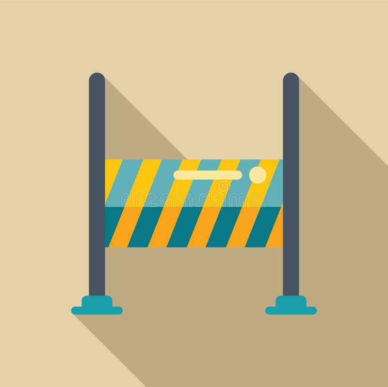 Yellow and Blue Striped Construction Site Barrier Blocking Access Stock ...