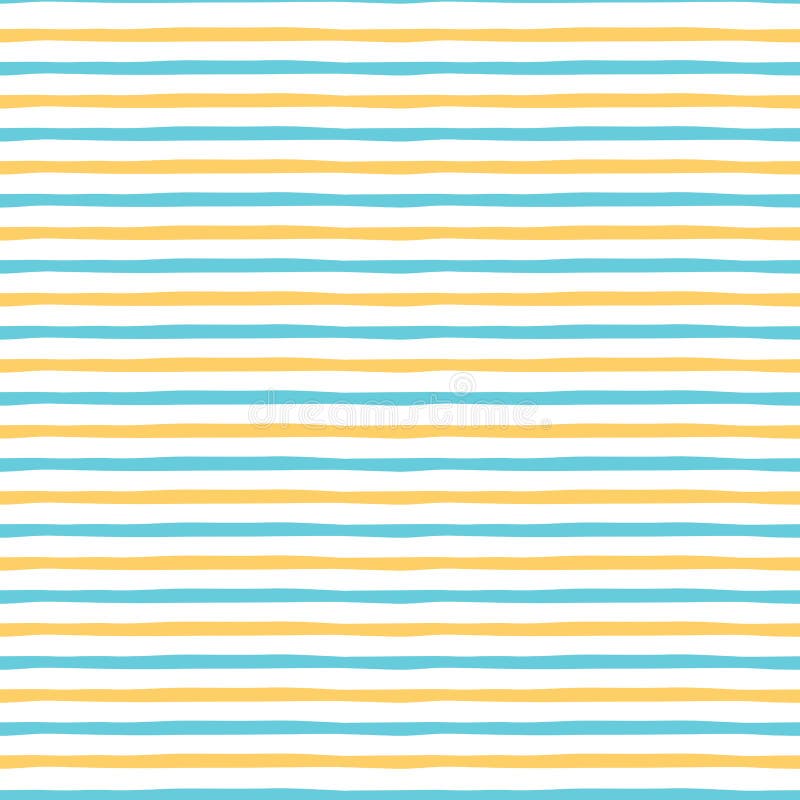 Yellow and Blue Summer Pattern with Handmade Stripes. Stock ...