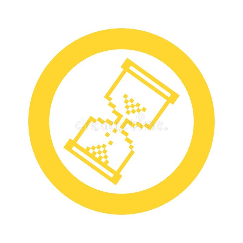 Yellow Blue Symbol Pixel Hourglass Cursor Icon Stock Illustration ...