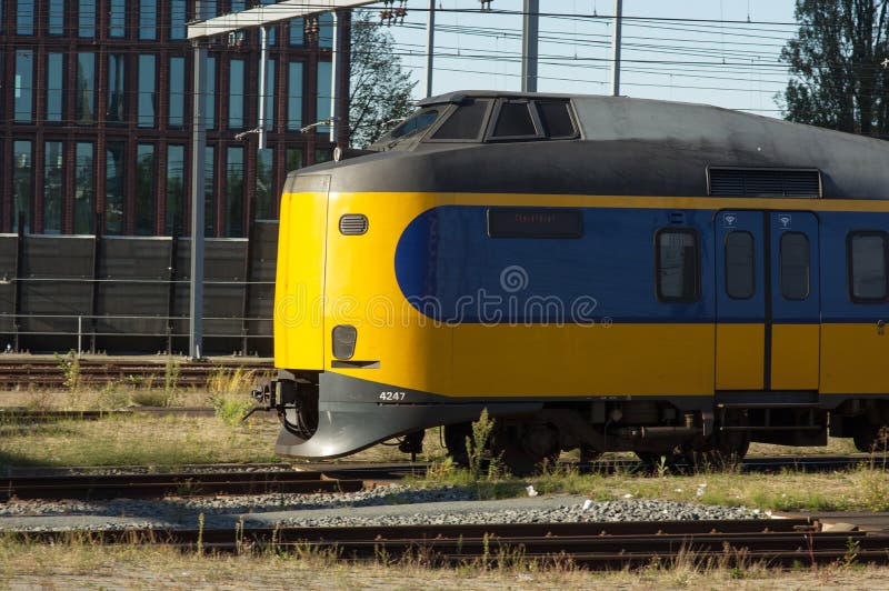 Train at High Speed on the Railway, Netherlands Editorial Stock Image ...