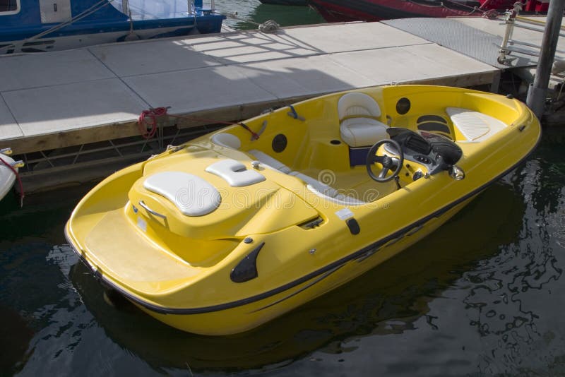 Yellow Boat stock photo. Image of entertain, boat, dock - 1048970