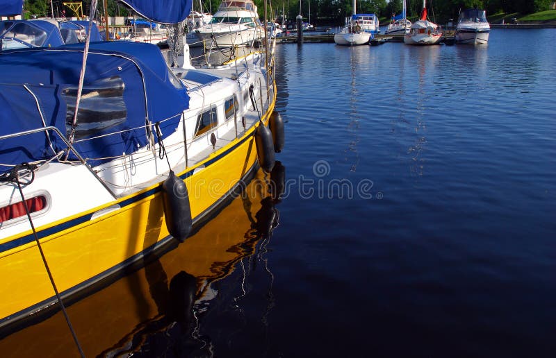 Yellow boat stock image. Image of boat, afternoon, summer - 11242181