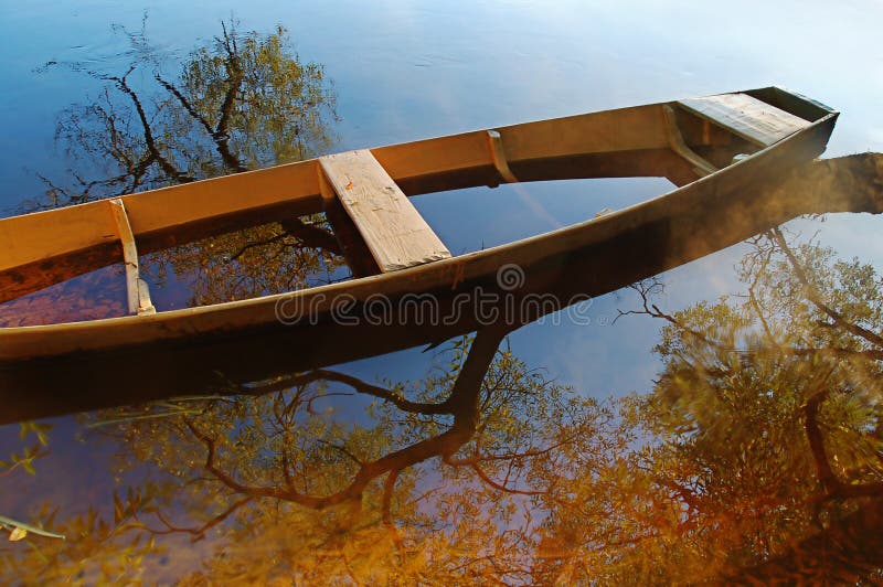 Yellow boat stock image. Image of nature, kayak, autumn - 15195843