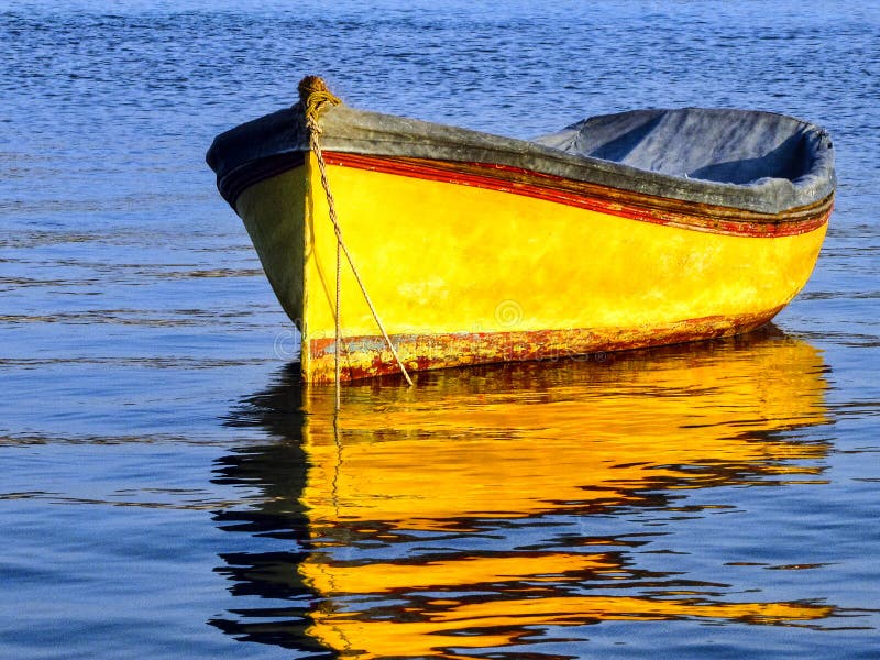Yellow Boat stock photo. Image of boat, marsaskala, ocean - 284796468