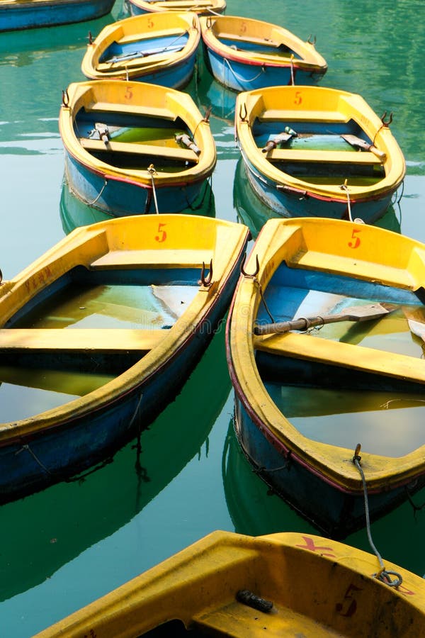 Yellow Boats stock photo. Image of yellow, water, neglect - 18593646