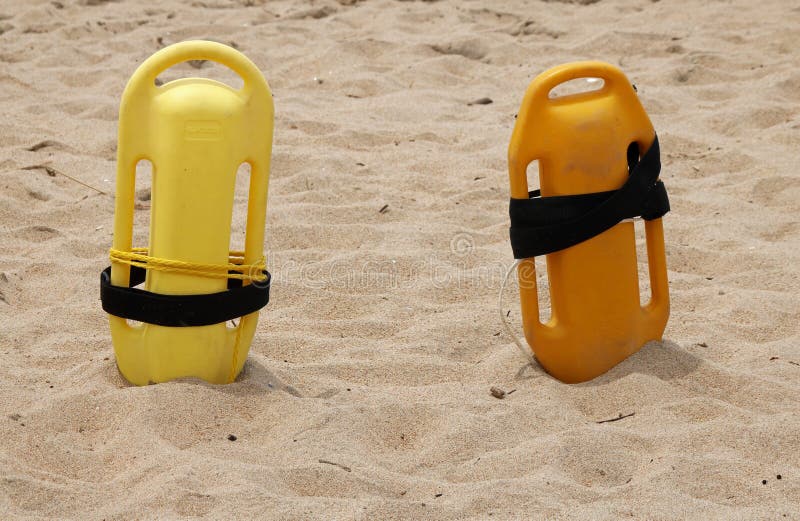 Yellow Boogie Boards on a Sandy Beach Stock Image - Image of boogie ...