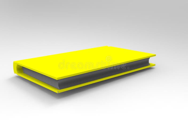 Yellow book 3D rendering stock illustration. Illustration of empty ...