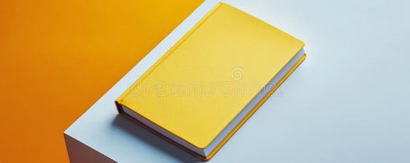 Yellow Book on a Two-tone Surface Stock Image - Image of geometric ...