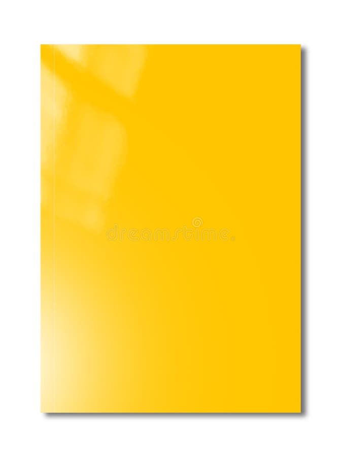 Yellow Booklet Cover Template on White Background Stock Image - Image ...