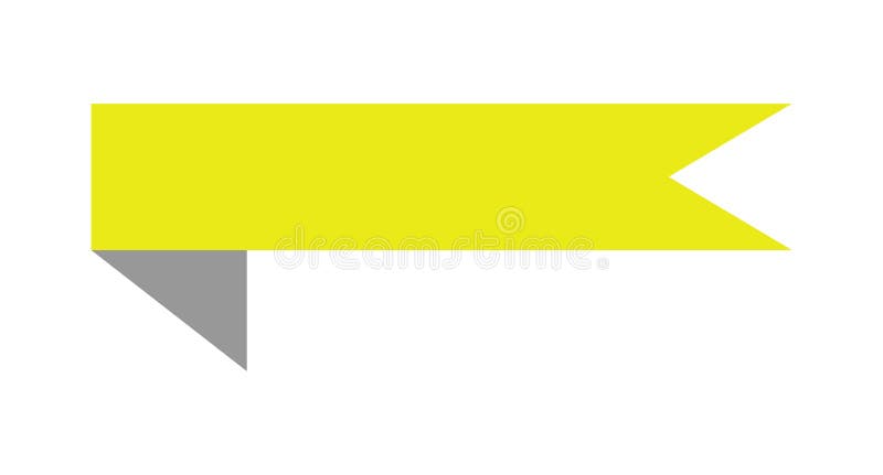 Yellow Bookmark Flag with Shadow Stock Illustration - Illustration of ...