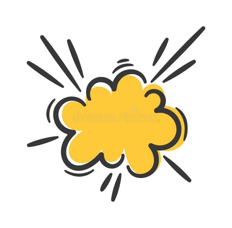 Yellow Boom Cloud Cartoon Design Stock Vector - Illustration of yellow ...