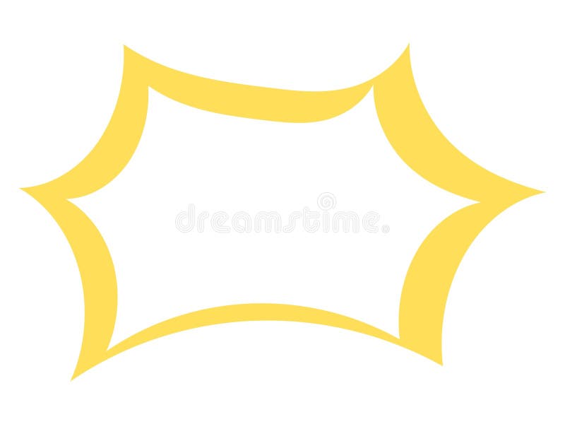 Yellow Boom Cloud Cartoon Design Illustration on White Background Stock ...