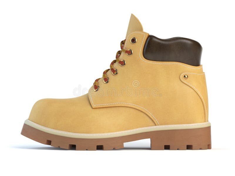 Yellow Boot Isolated on White Background. Stock Illustration ...
