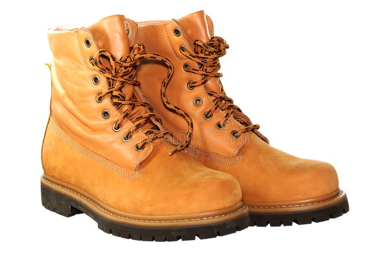 Yellow boots isolated. stock image. Image of yellow, skin - 4135423