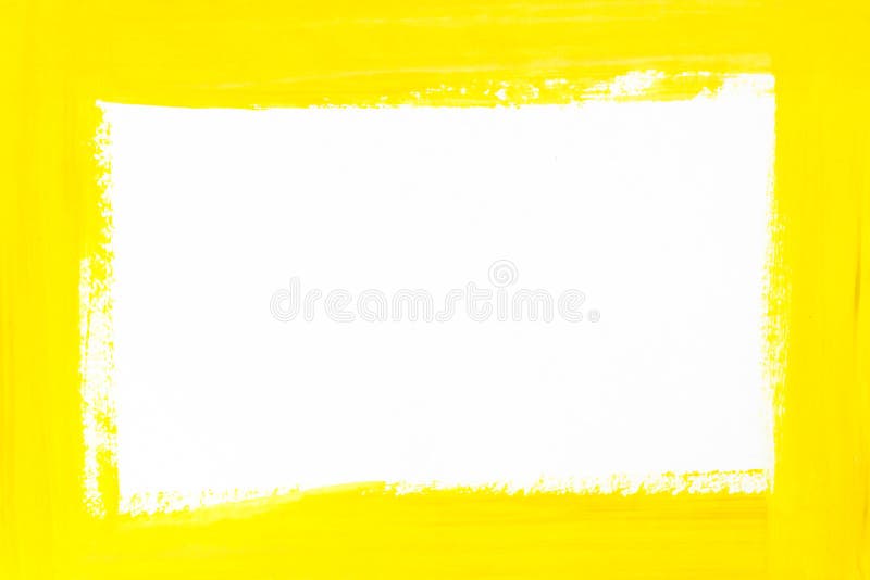Yellow Border Painted on White Paper Stock Illustration - Illustration ...