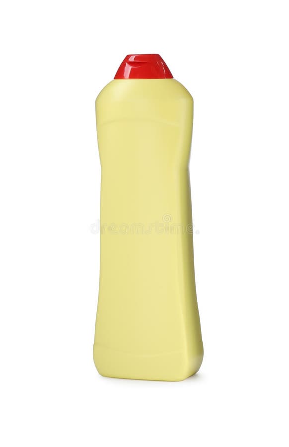 Yellow Bottle of Cleaning Product Isolated on White Stock Image - Image ...