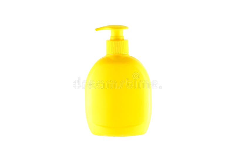 Yellow Bottle for Liquid Soap from a Dispenser Stock Photo - Image of ...