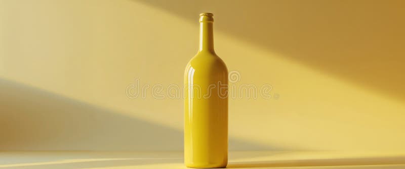 Yellow Bottle Stands Out in a Monochromatic Yellow Scene Stock Photo ...