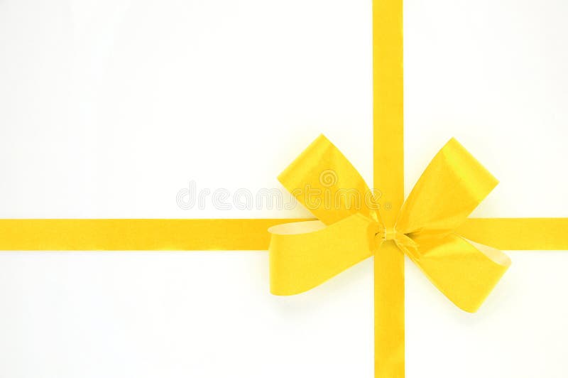 Yellow Bow Isolated Over White Background Stock Image - Image of ...