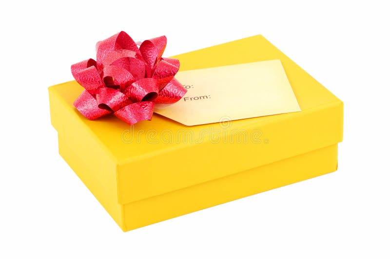 Yellow Box stock image. Image of gift, cardboard, holiday - 395603