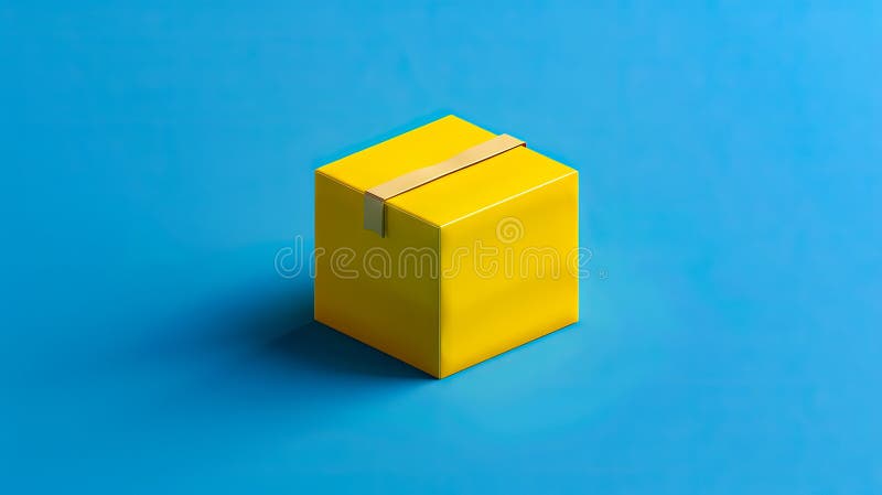 A Yellow Box on a Blue Background Stock Image - Image of open ...