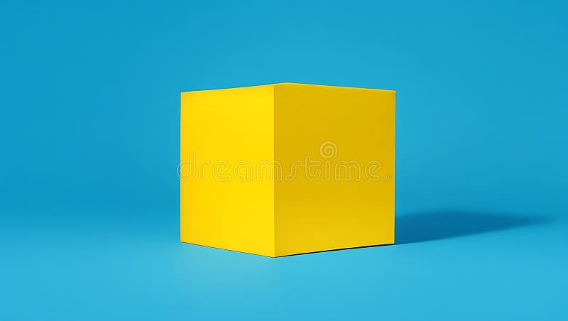 Yellow Box in Blue Background Ai Generated Stock Illustration ...