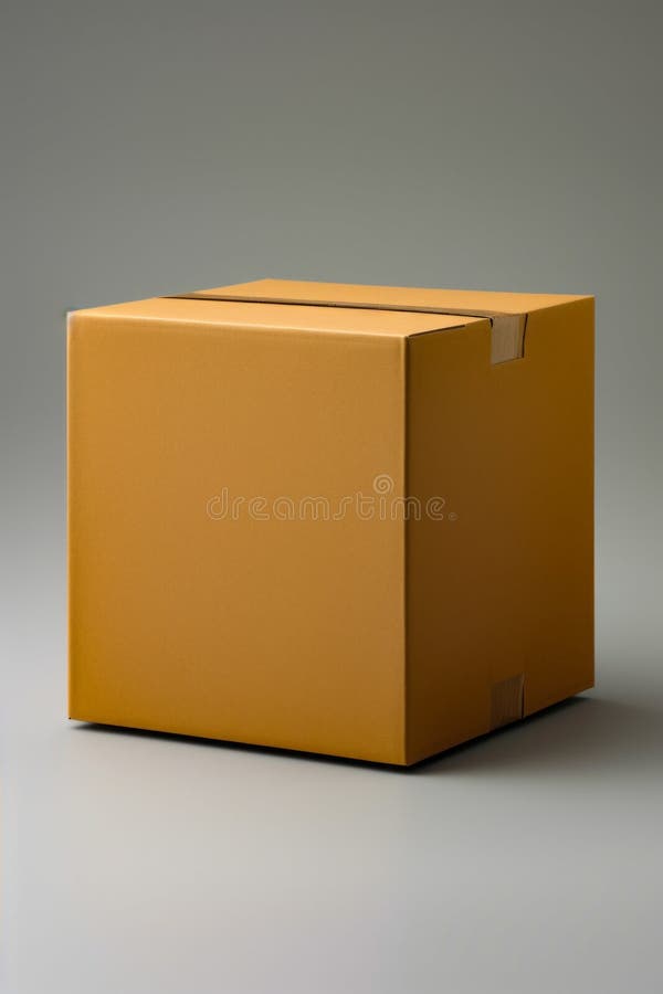 Yellow Box with Brown Tag on it Sitting on Table. Generative AI Stock ...