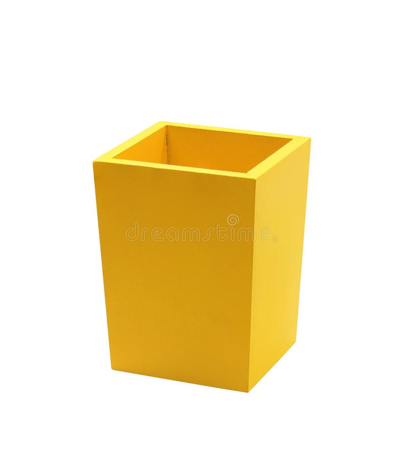 Yellow Box Isolated on White Stock Image - Image of paint, hole: 61559501