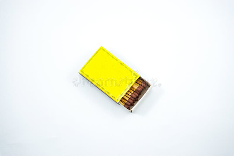 Yellow Box of Matches Isolated on White Stock Image - Image of graphic ...