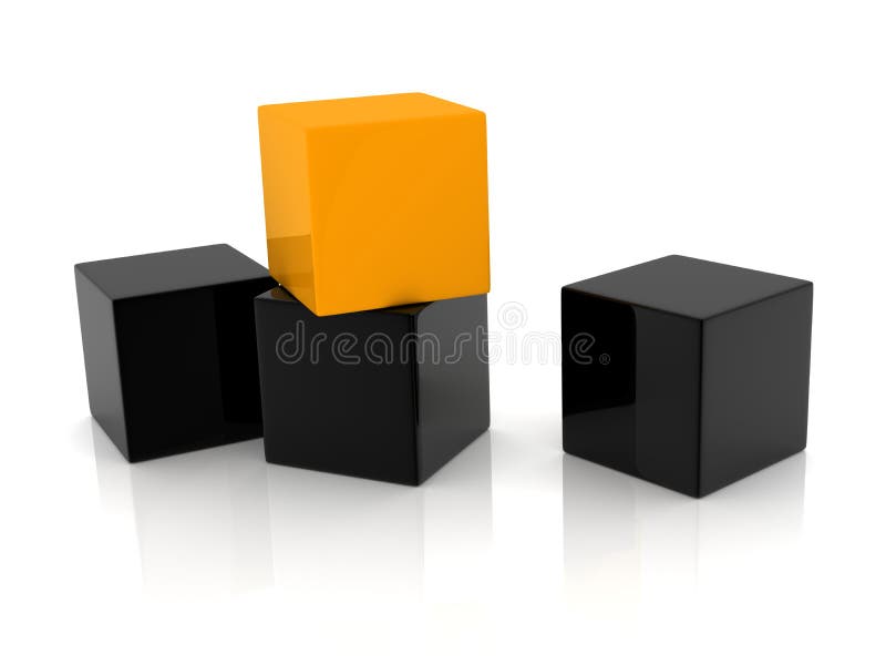 Yellow box stock illustration. Illustration of dimensional - 45827025