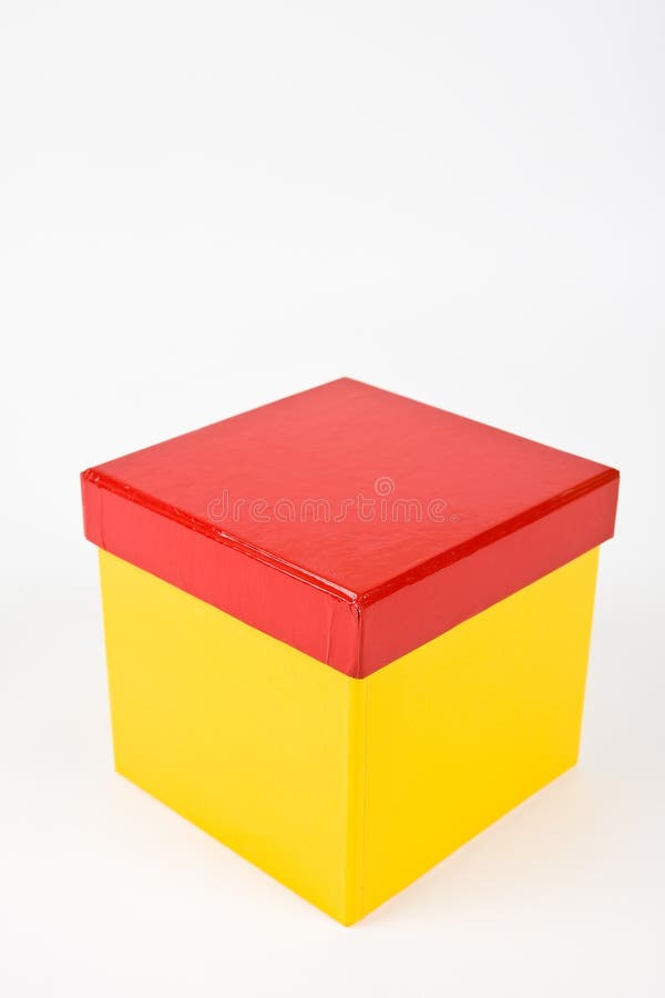 Yellow Box with Red Lid stock photo. Image of closed, covered - 6813472