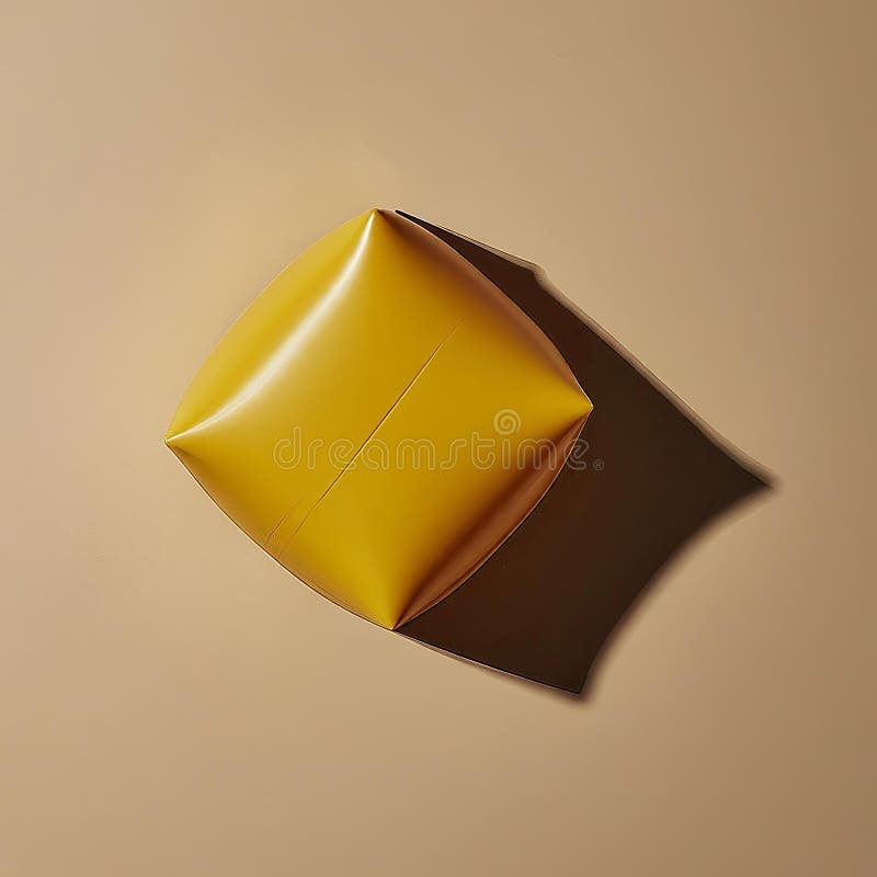 A Yellow Box Sits on a Tan Wall Stock Illustration - Illustration of ...