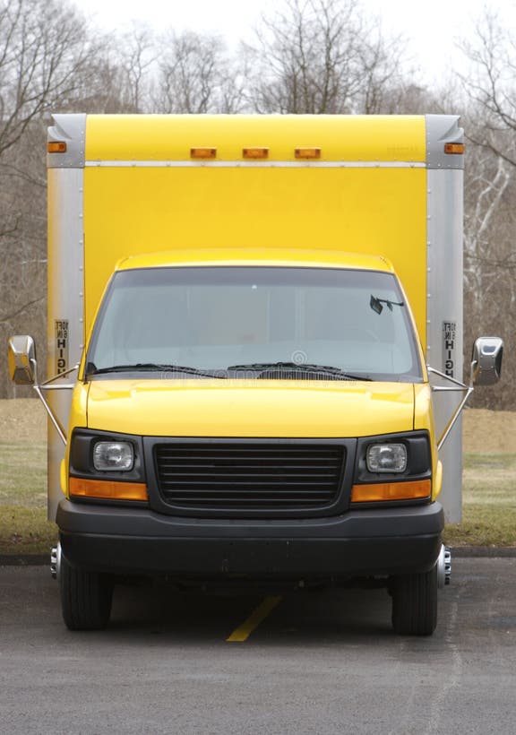 Yellow Box Truck stock image. Image of highway, truck, trucking - 694743