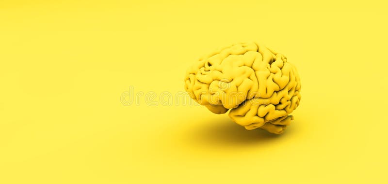 Yellow Brain and Light Bulb Holder, Graphic Stock Illustration ...
