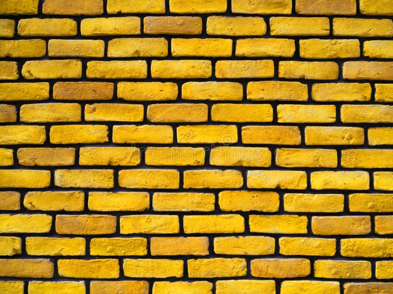 Yellow Brick with Black Mortar. Stock Image - Image of textured ...