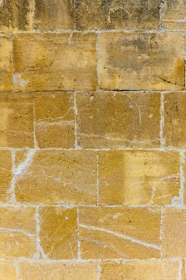 Yellow Brick Wall. Facade of an Old Building. Architectural Background ...