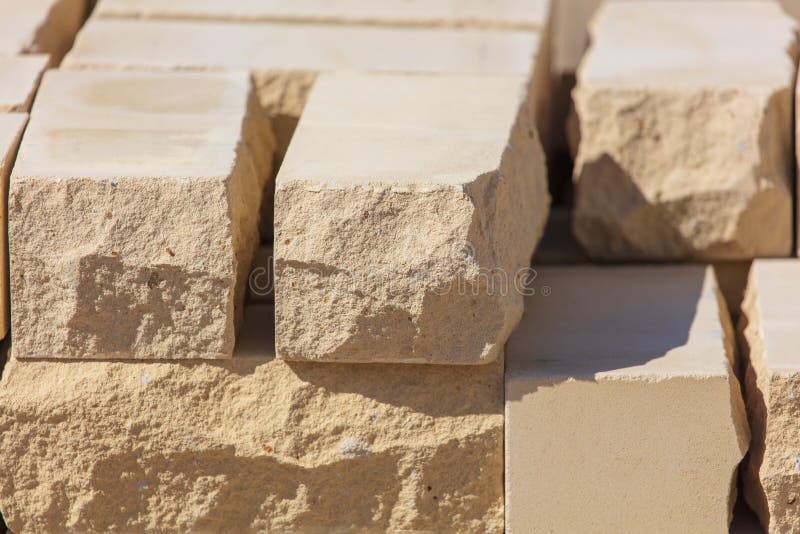 Yellow Bricks on the Construction Site As a Building Material Stock ...