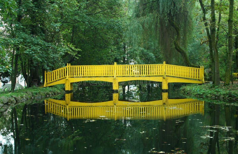 Yellow bridge stock photo. Image of willow, environment - 1358462