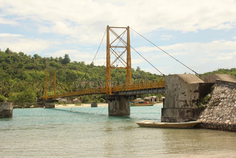 The yellow bridge stock image. Image of bridge, walkway - 206706353